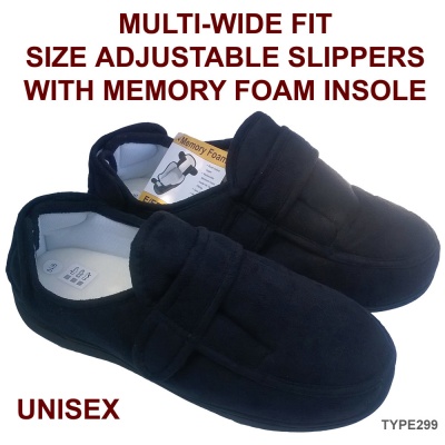 Extra Wide Slippers With Memory Foam Insole - kazco.co.uk