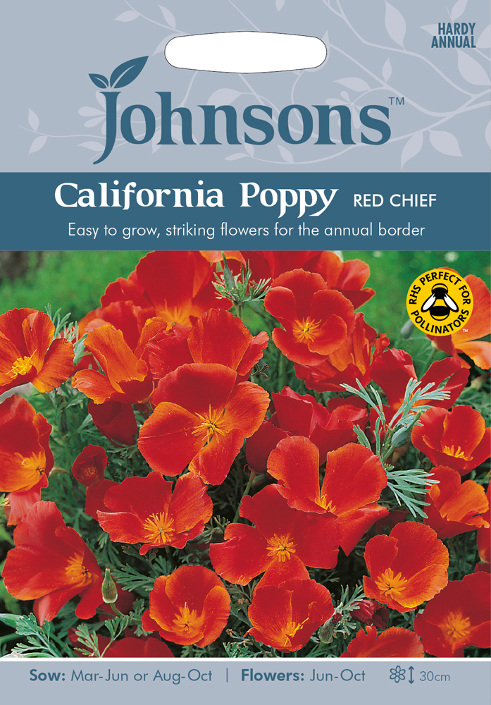 California Poppy Seeds 'Red Chief' by Johnsons - kazco.co.uk