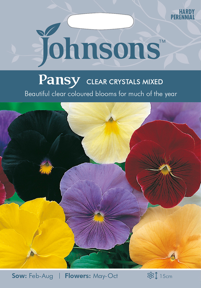 Pansy 'Clear Crystals Mixed' Seeds by Johnsons - kazco.co.uk